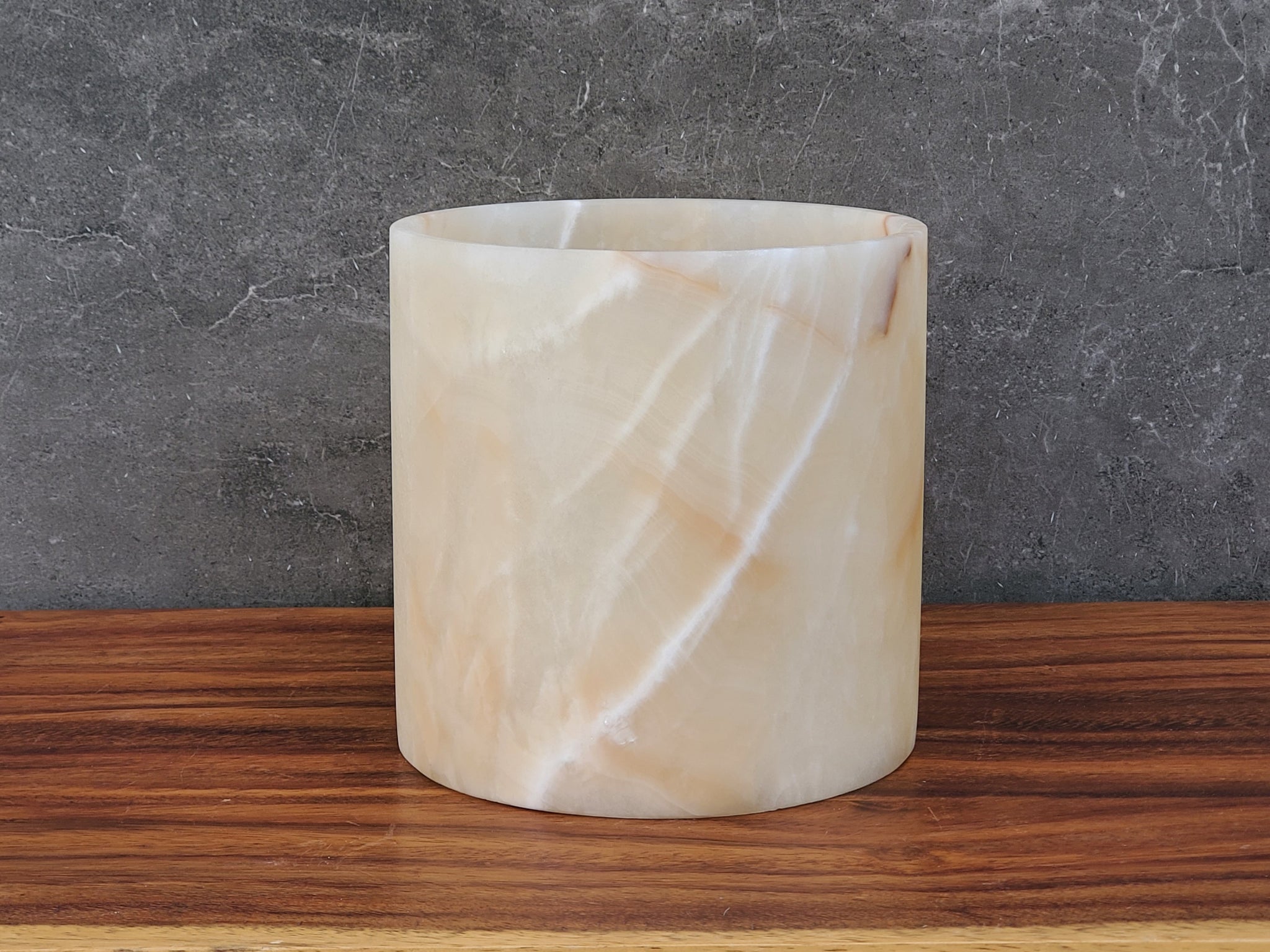 Onyx Stone Waste Basket, Trash Bin, Rubbish Container